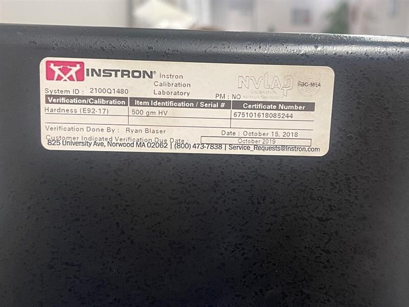 Instron Tukon 2100BQ1480 Digital Vickers/Knoop Hardness Tester -See ...