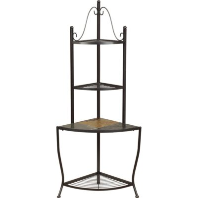 4D Concepts Rustic Slate Top Metal Corner Baker's Rack in Black | eBay