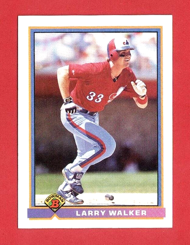 ORIGINAL 1991 BOWMAN (BB) Larry Walker 2nd YEAR CARD #442 HOFer ...