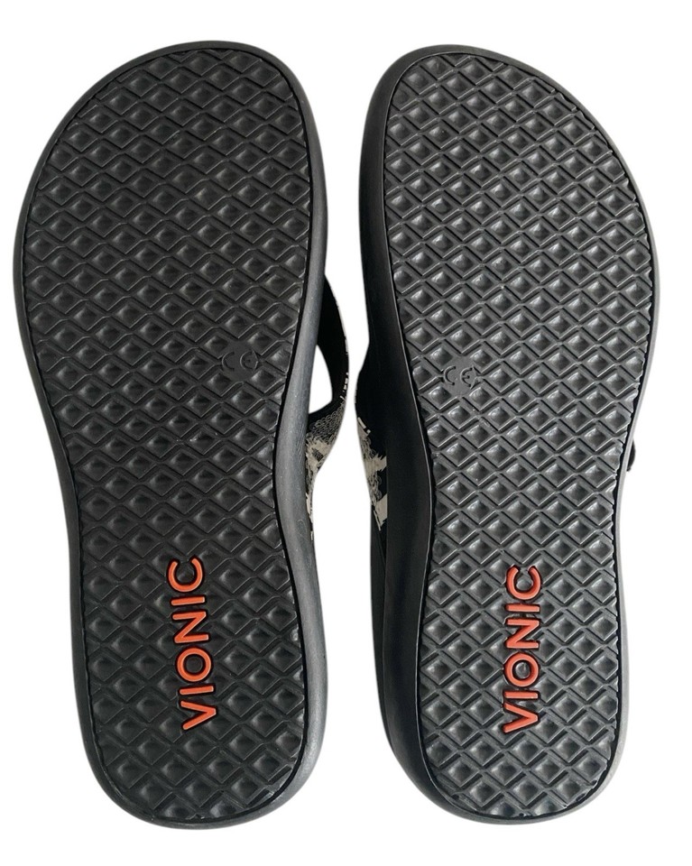Vionic Tide II Zebra Sequin Flip Flop Black Women’s Size 6 | eBay