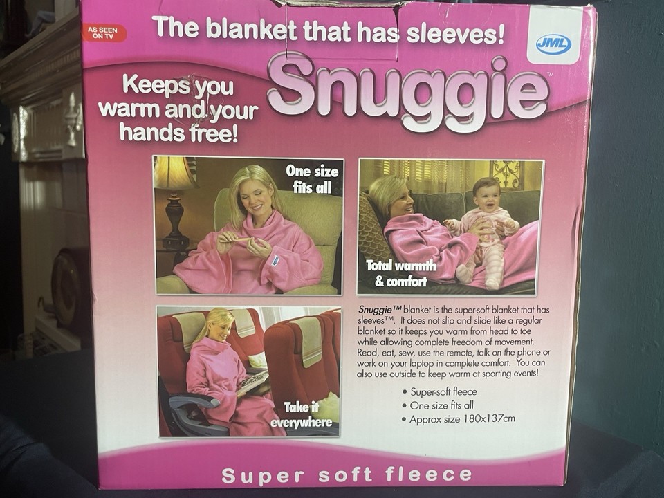 JML Snuggie Blanket with Sleeves Pink .One SizeFits AllSuper Soft | eBay UK