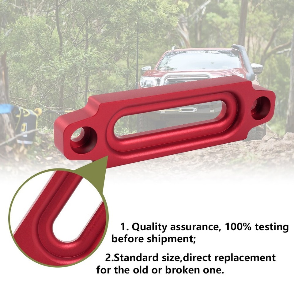 RED 4.8" Hawse Fairlead Winch Synthetic Rope Bolt Pattern For ATV UTV ...
