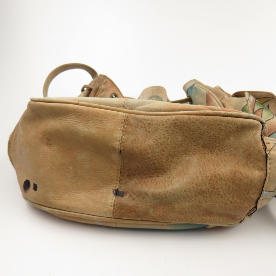 Vintage Pre-Owned Sam Sam Painted Leather Art Crossbody Shoulder Bag ...