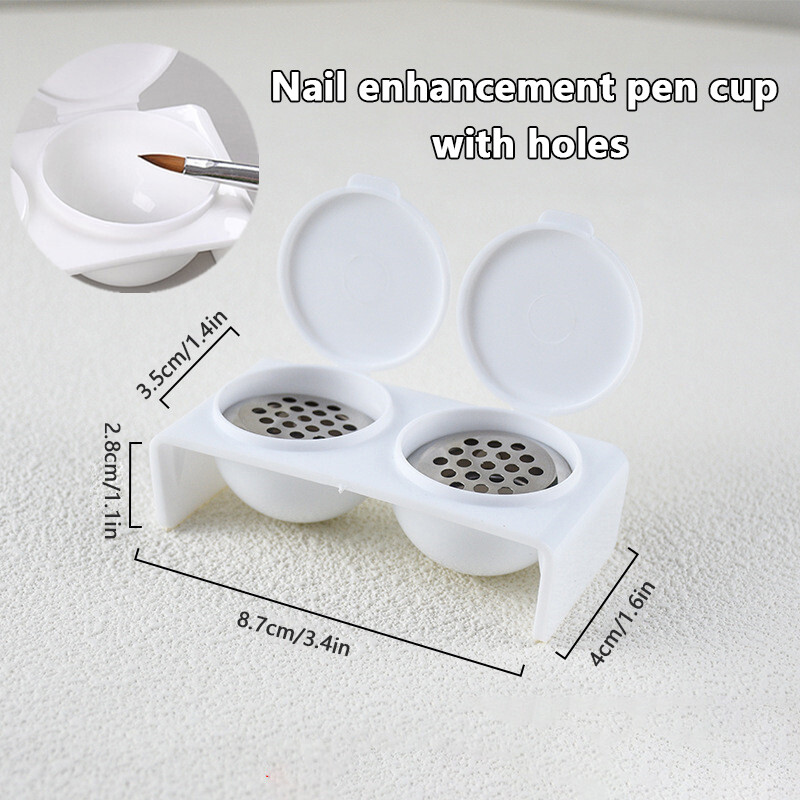 2-holes Nail Bowl With Washing Brushes Cup Layers Washe For Nail Art ...