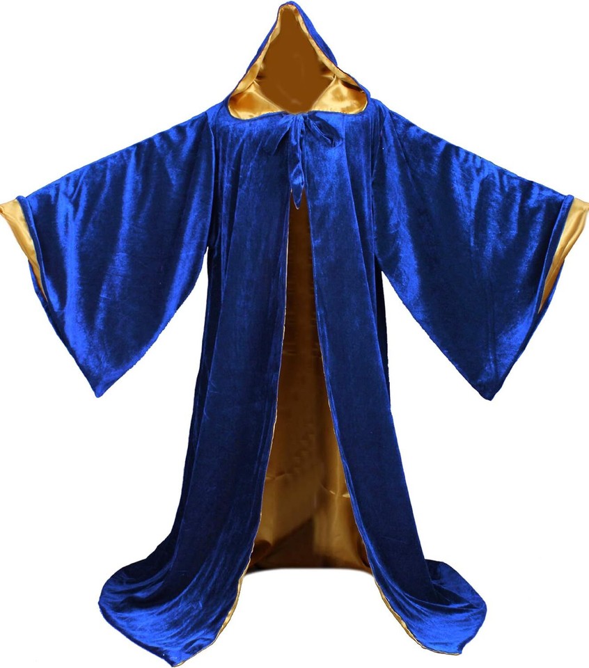 Velvet Wizard Robe with Satin Lined Hood and Sleeves | eBay