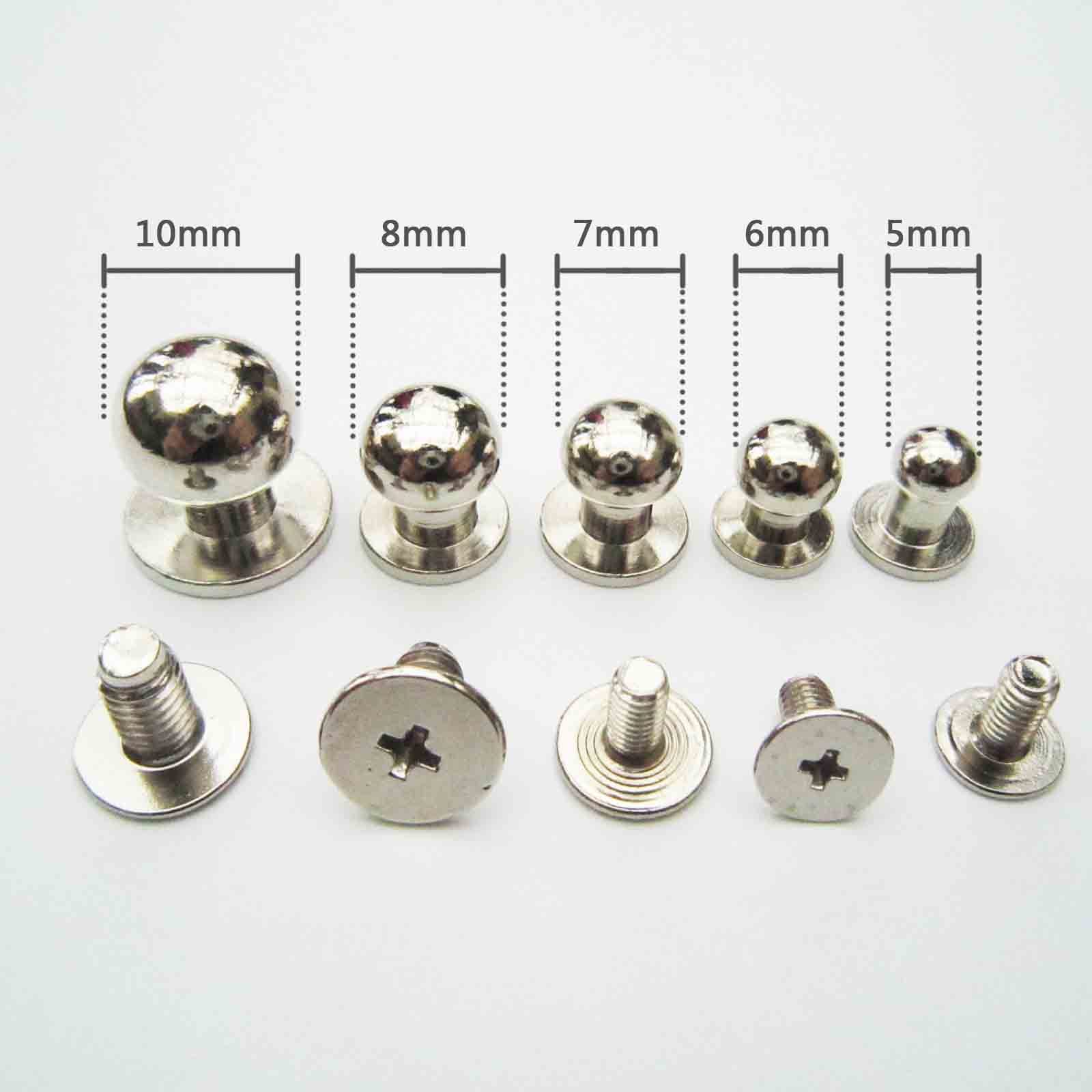 10pcs Solid Brass Round Head Stud Screwback Leather Bag Chicago Screw ...