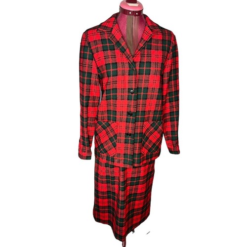Pendleton 49er jacket skirt suit plaid red green vintage | eBay