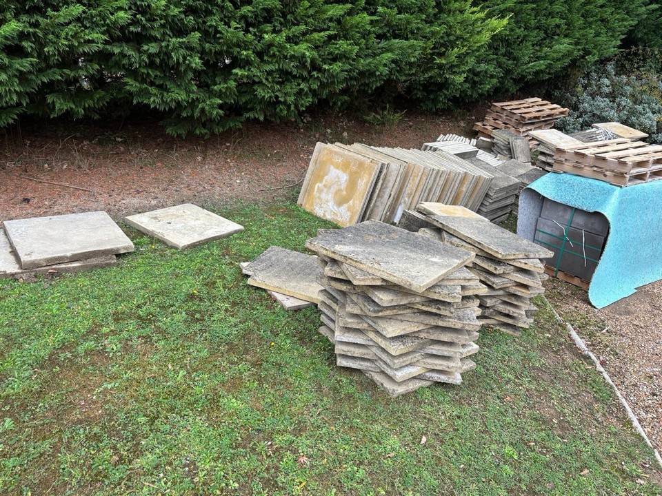 Concrete Patio Slabs 3x3 6x6 6x3. 10 Years Old. Covers Approx 70sq ...