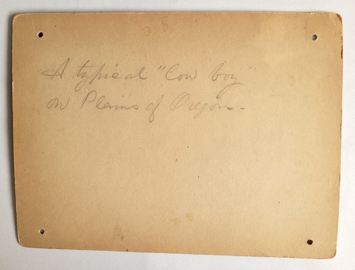 1890'S CABINET CARD PHOTO...WESTERN COWBOY ON HORSE WOOLY CHAPS PLAINS ...