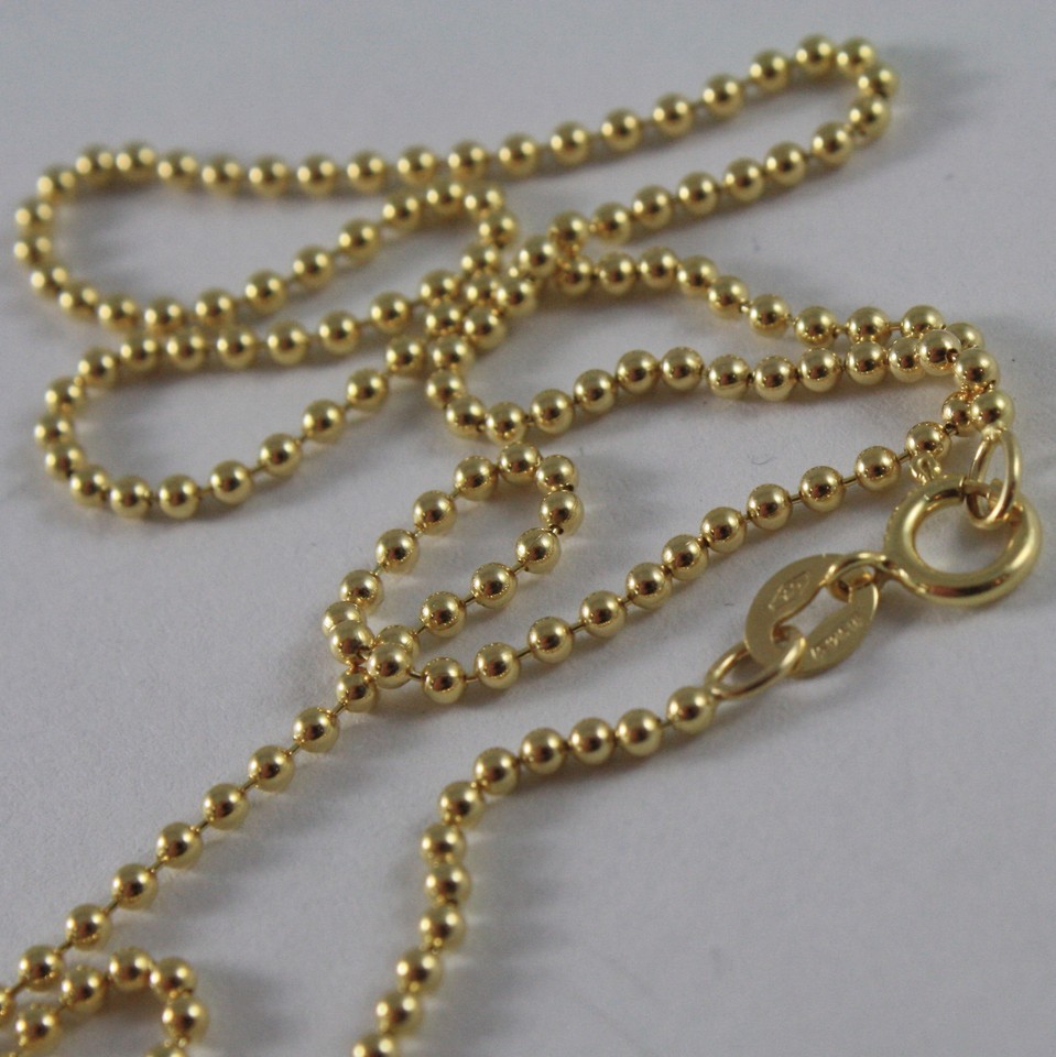 18K YELLOW GOLD CHAIN WITH BALLS BALL, SPHERES, NECKLACE, MADE IN ITALY ...
