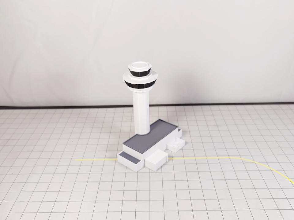 Airport ATC Air Traffic Control Tower Diorama Model 1:400 Scale White ...