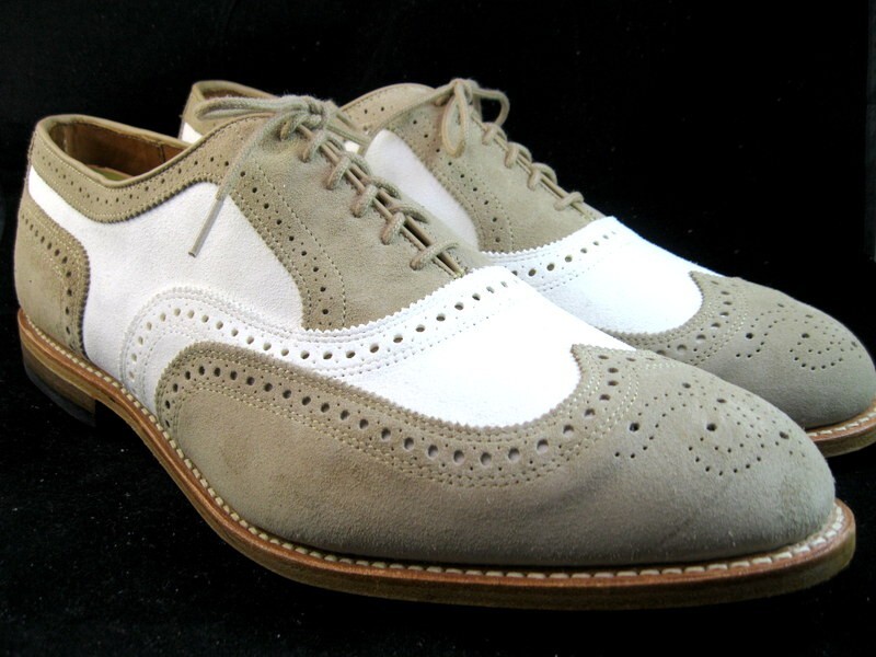 NEW Allen Edmonds "BROADSTREET" Wingtip Spectator Oxfords 14 EEE Tan ...
