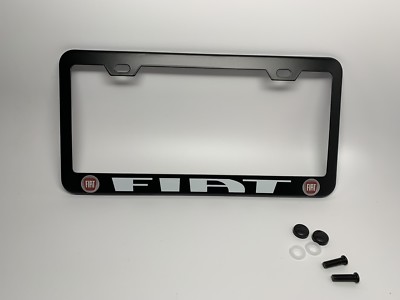 Black "FIAT" License Plate Frame, Custom Made of Powder Coated Metal | eBay