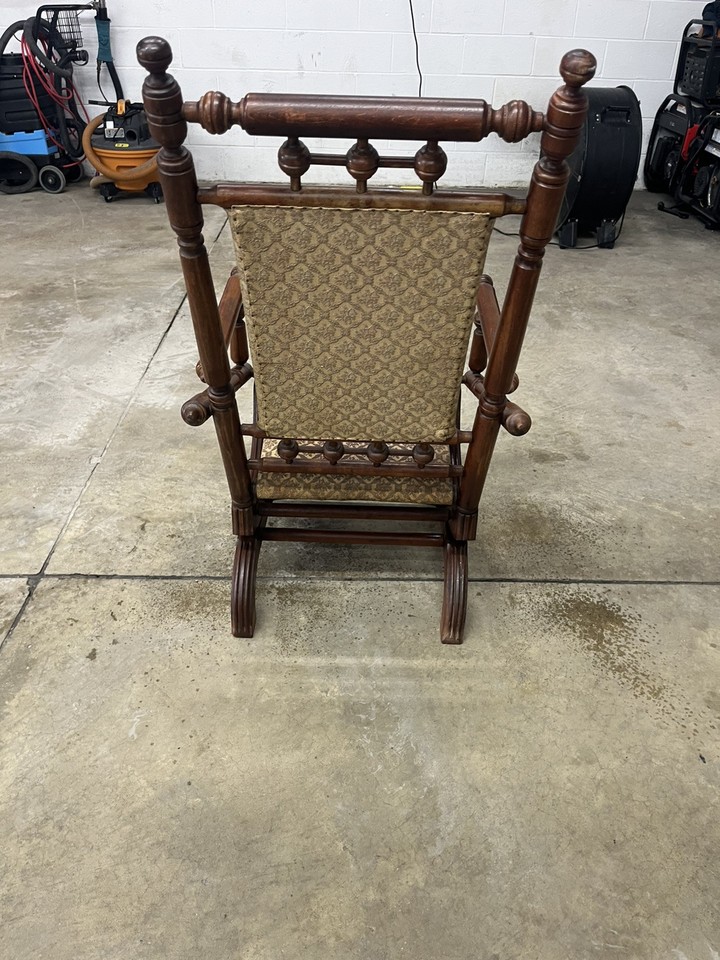 Antique Victorian Hunzinger Style Upholstered Spring Rocker | eBay