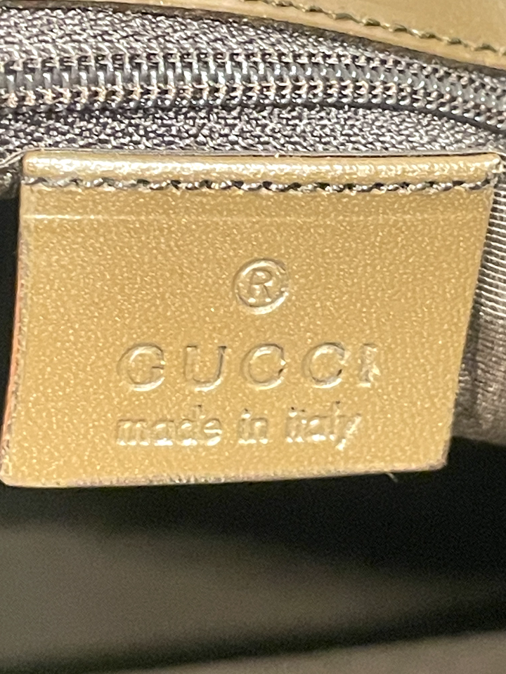 Authentic GUCCI Shoulder Hand Tote Bag Sherry GG Canvas Leather Rank A ...
