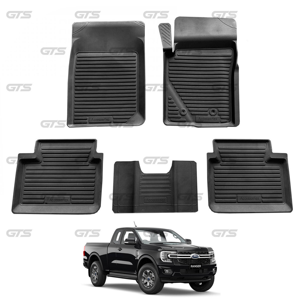 RHD Rubber 3D Floor Mat Carpets Fits Ford Ranger Open Cab Next Gen 2022 ...