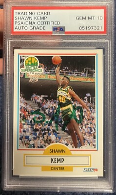 Shawn Kemp Autographed Rookie Card PSA Gem Mint 10 | eBay
