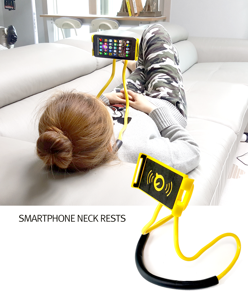 Smart Phone Neck Rests Holder Creative 360° Adjudtable Hand Hang Pad ...