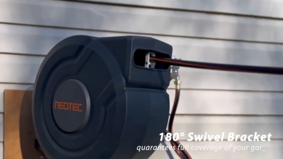 Retractable Hose Reel, 1/2 in x 100 ft Wall Mounted Garden Hose Reel ...