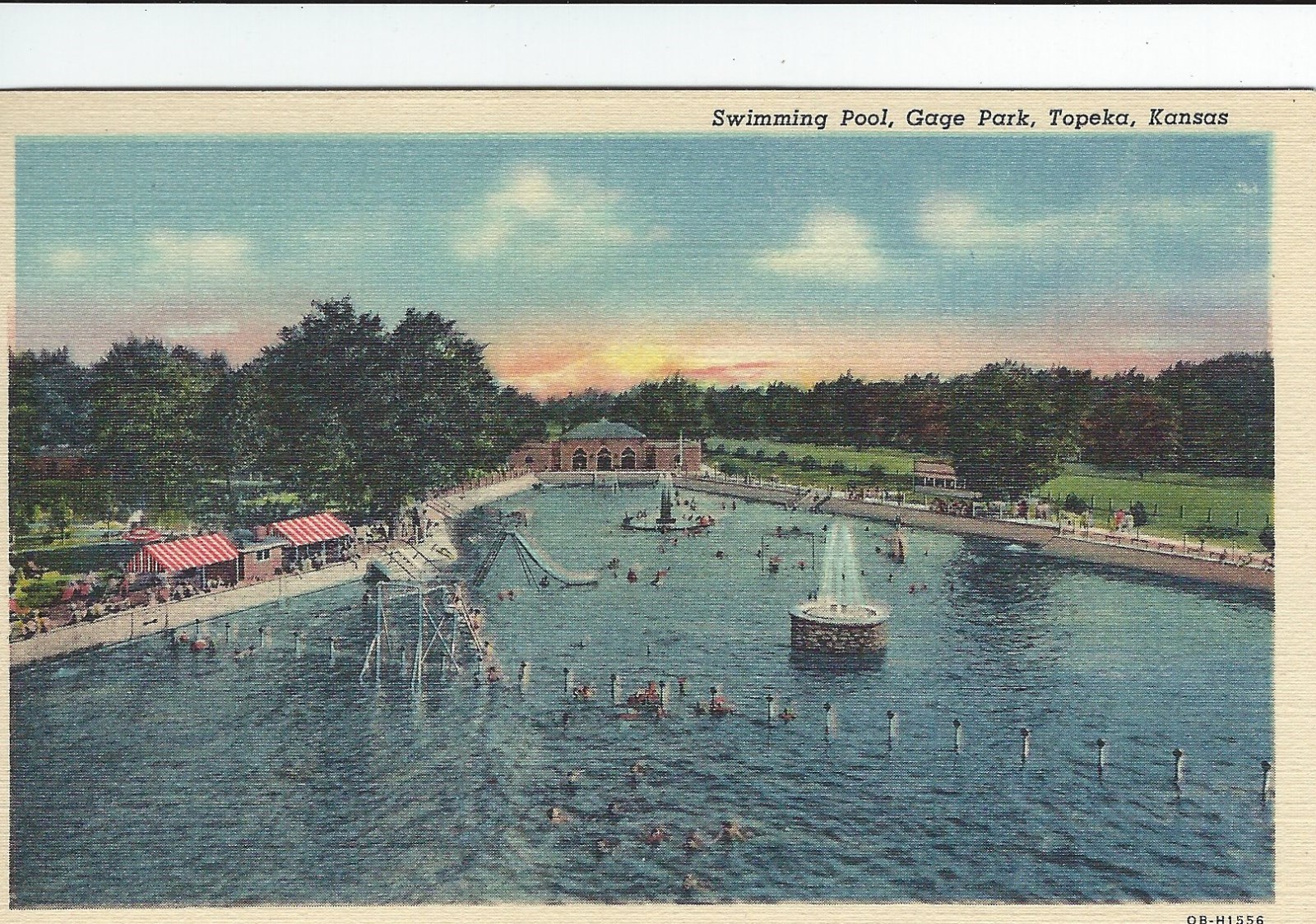 Swimming Pool Gage Park Topeka KS Postcard, Topeka Kansas Postcard, 1E ...