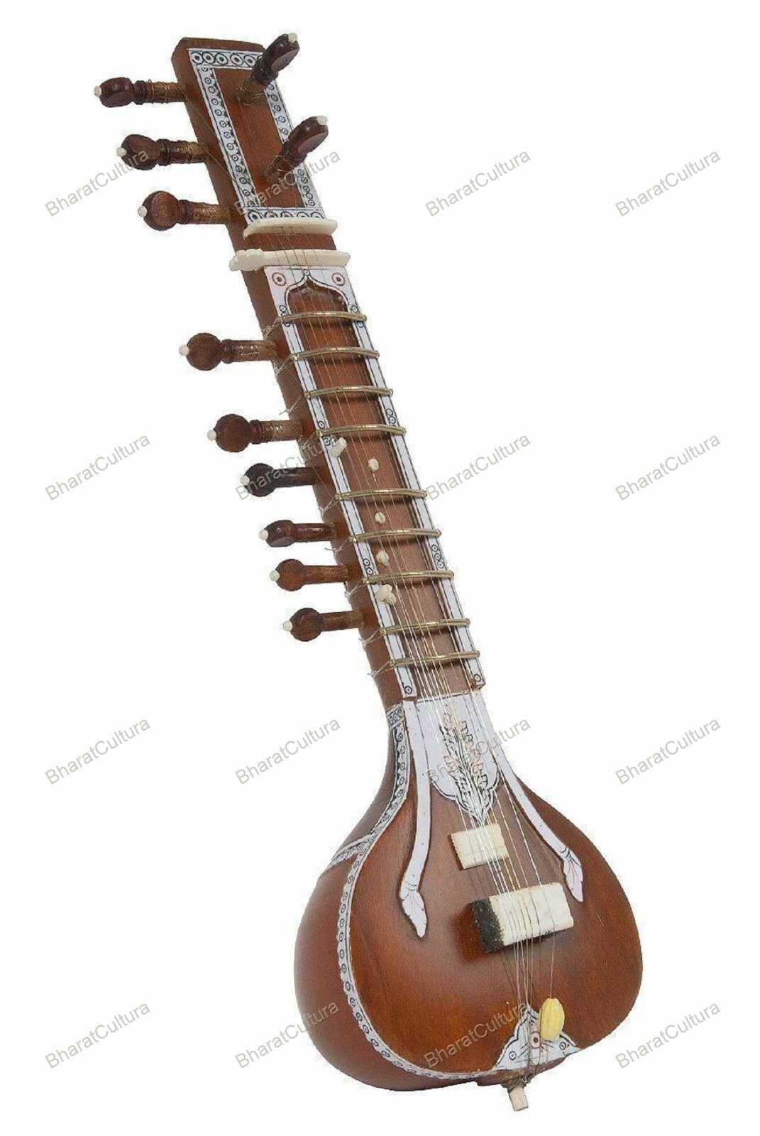 Indian String Musical Miniature Tune Wooden Sitar Designer Non Playable ...