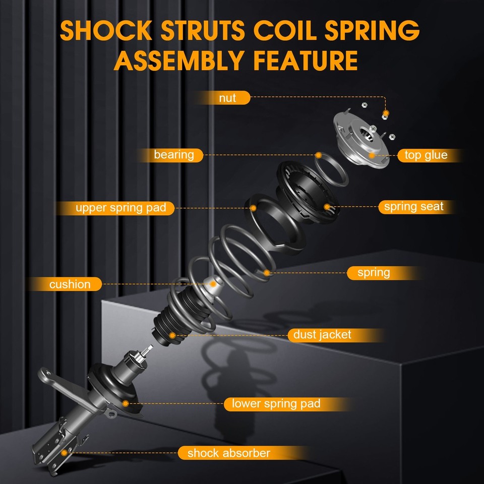 For Ford Edge 2011-2015 Front Struts Shocks Absorbers Suspension Mounts ...