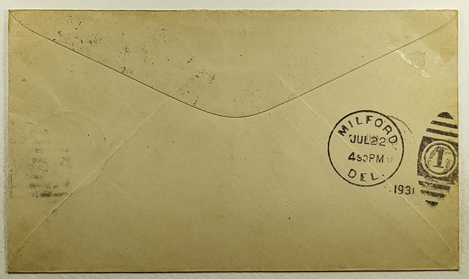 1931 Lindbergh (?) First Direct Overnight Airmail Service Cover to New ...
