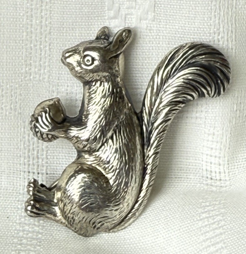 VTG Sterling Silver CFO DANECRAFT Brooch Pin Squirre… - Gem
