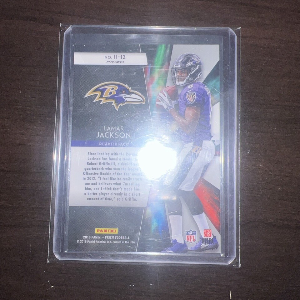 2018 Panini Prizm II-12 Lamar Jackson Rookie Card Silver Prizm Instant ...