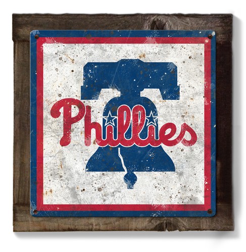 Philadelphia Phillies Wall Art, Metal Sign - Optional Barn Wood Style ...