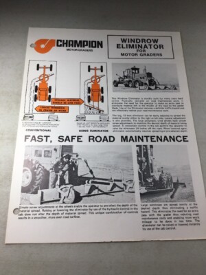Champion Windrow Eliminator For Motor Graders Brochure | eBay