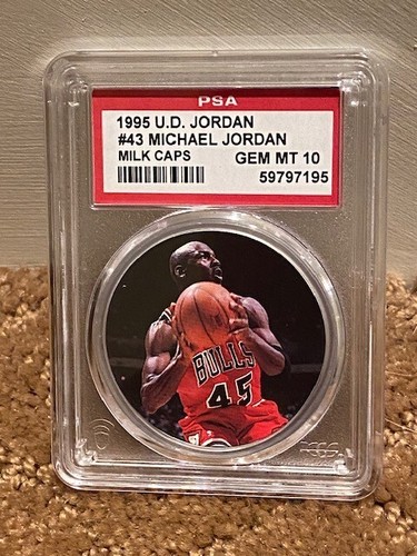 1995 UD Upper Deck Michael Jordan PSA 10 #43 Milk Cap New Case Bulls MJ ...