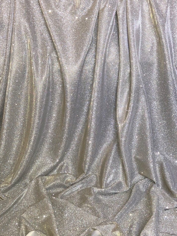 Sparkly Glitter Stretch Moonlight Fabric 58”wide Dress Bridal Costumes ...