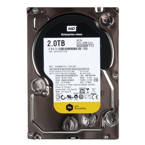 Western Digital WD2000FYYZ Enterprise 2TB SATA 3.5" Hard Drive (12/08 ...