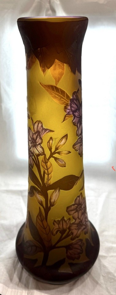 VINTAGE 14 inch tip galle reproduction of Galle's cameo art glass | eBay