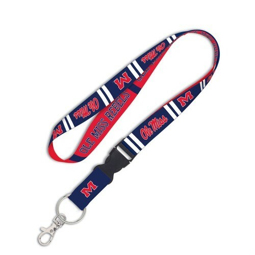Ole Miss Rebels NCAA Lanyard Clip Neck Tag Keychain for ID Keys Ticket ...