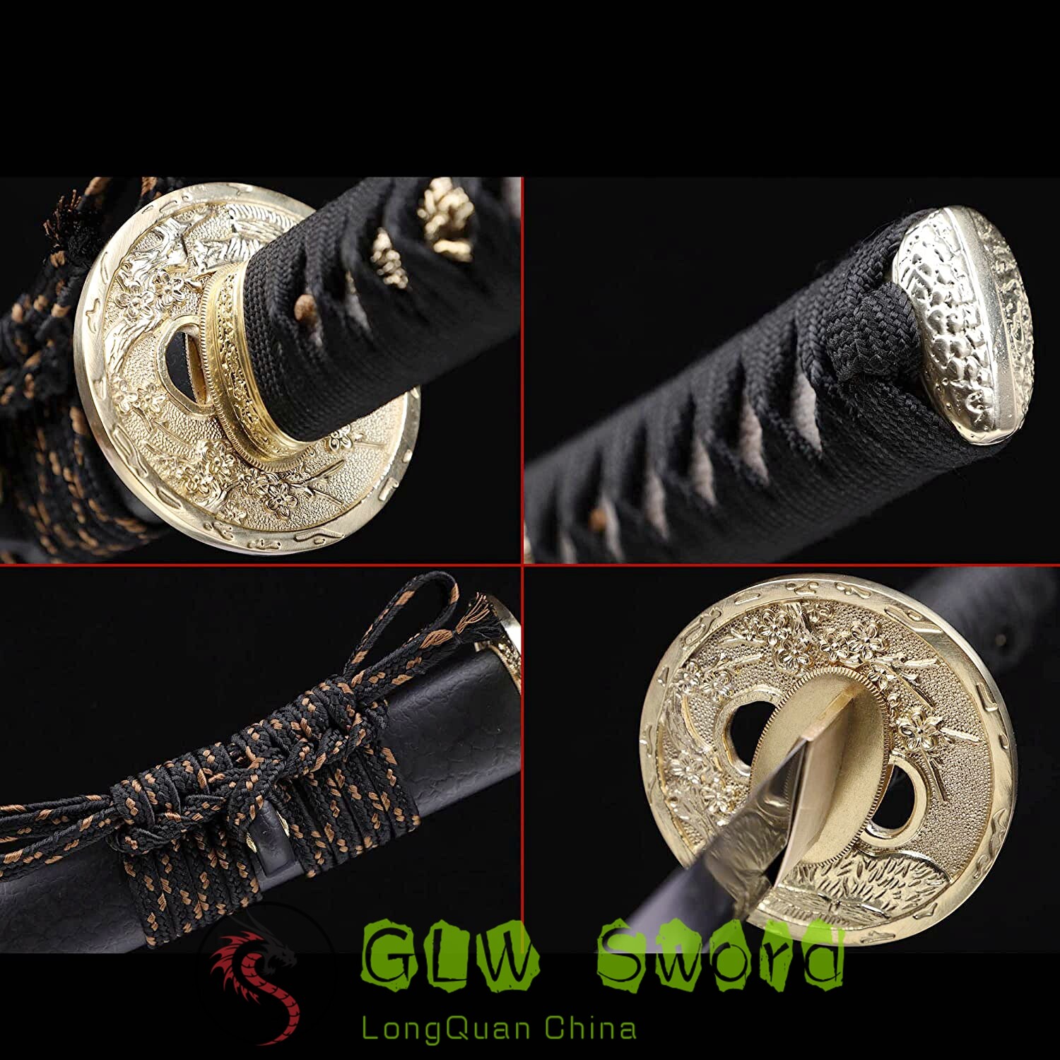 Handmade Japan Samurai Swords Katana Clay Tempered 1095 Carbon Steel ...