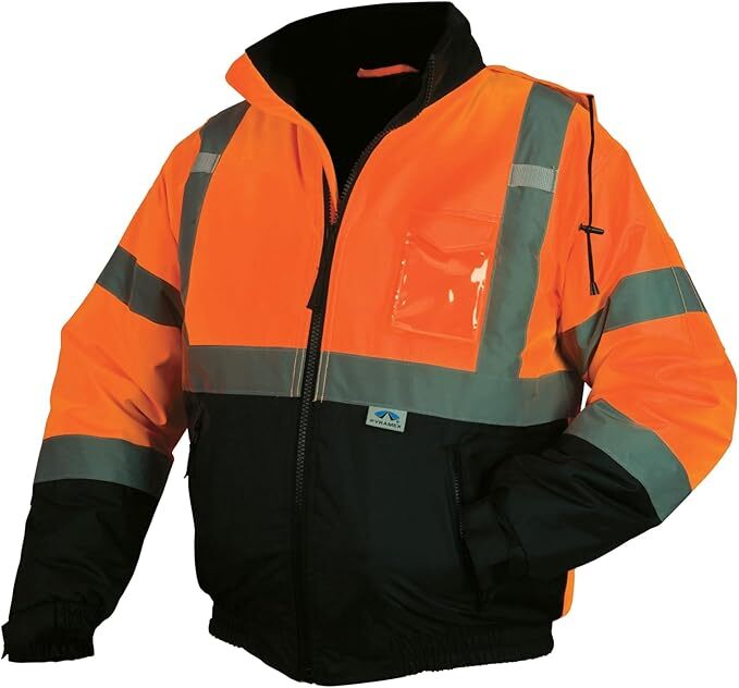 HIGH VISIBILITY ORANGE WATERPROOF REFLECTIVE ROAD WORK CONSTRUCTION ...