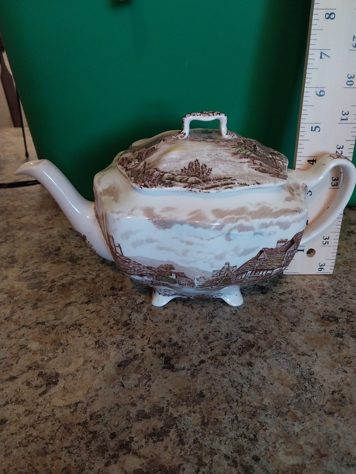 Olde English Countryside Teapot Johnson Bros RARE | eBay