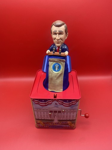 Vintage George W. Bush Jack-In-The-Box Musical Pop Up Toy 2001 w/ Box ...