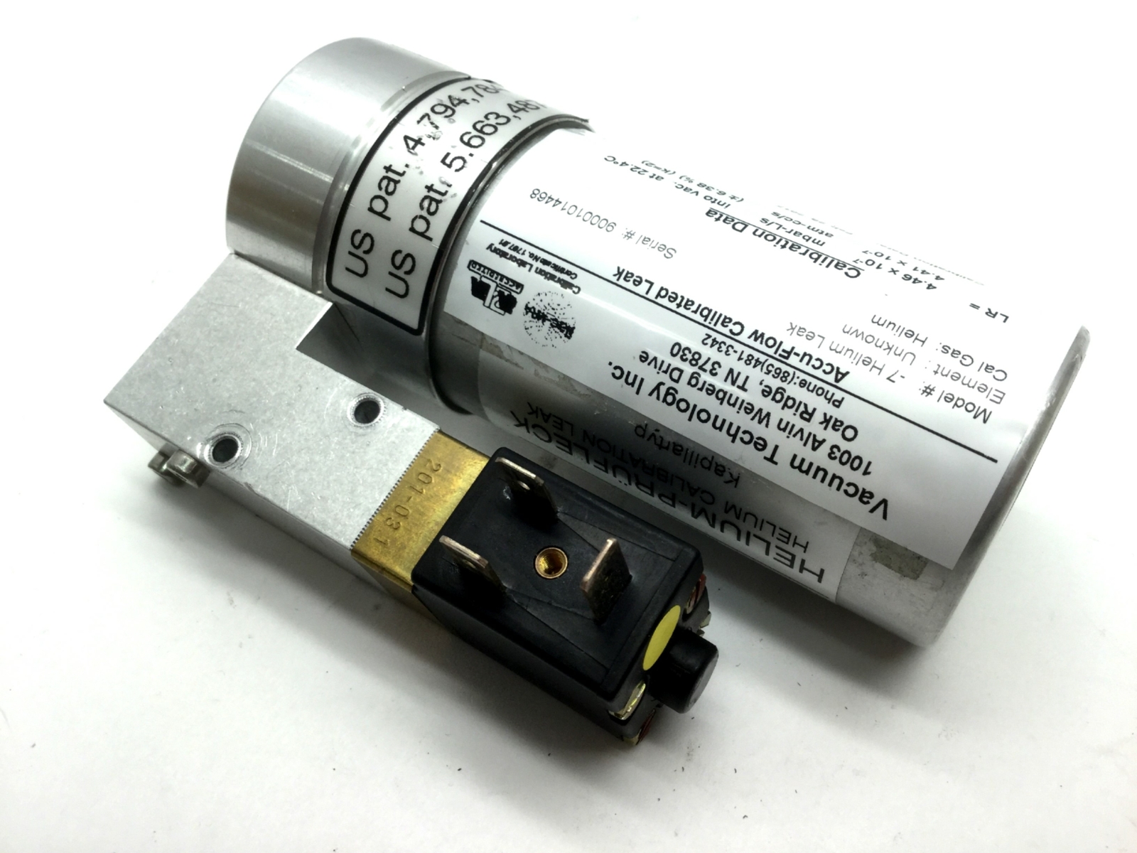 Leybold Inficon LN 200 Helium Leak Detection Calibration Valve US Pat ...