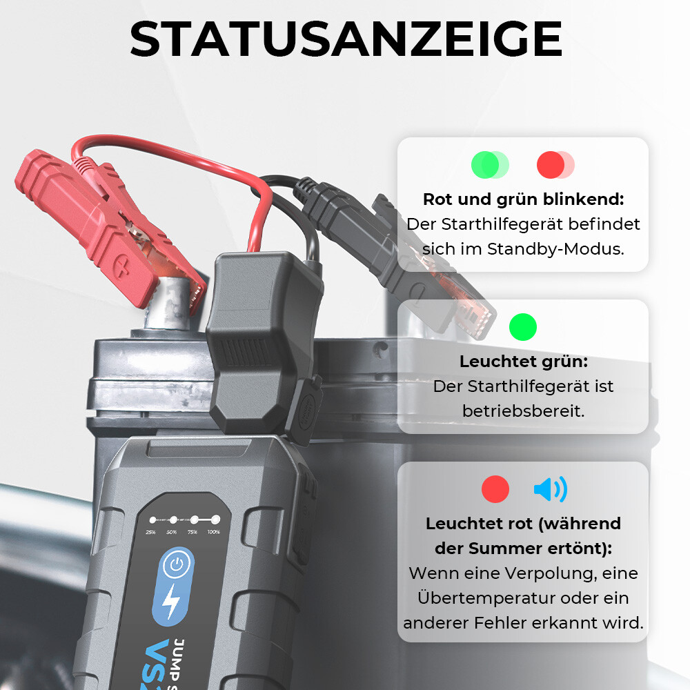 TOPDON VS2000 KFZ Starthilfe Booster powerbank 16000mAh Jump Starter ...