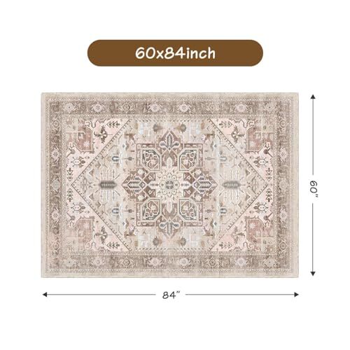 Bohemian Area Rug () Ruggables Washable Rugs 5x7 Boho Area 5x7 ...