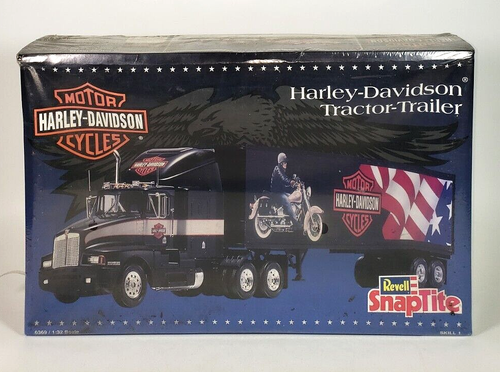 Vintage 1994 Revell 1/32 Snaptite Harley Davidson Tractor-Trailer Model ...