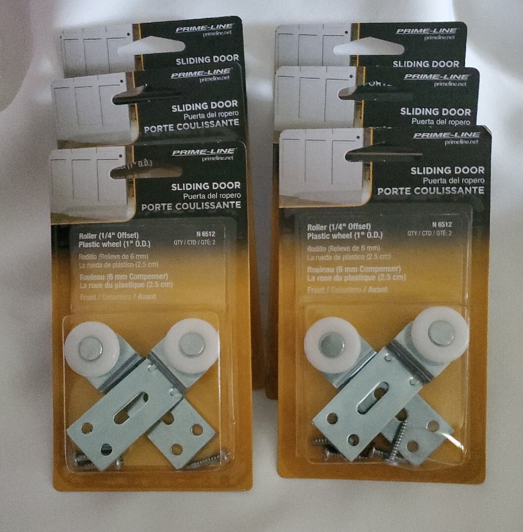 Lot of 6 PLPCI Sliding Door Roller 1" OD Plastic Wheel 1/4" Offset ...