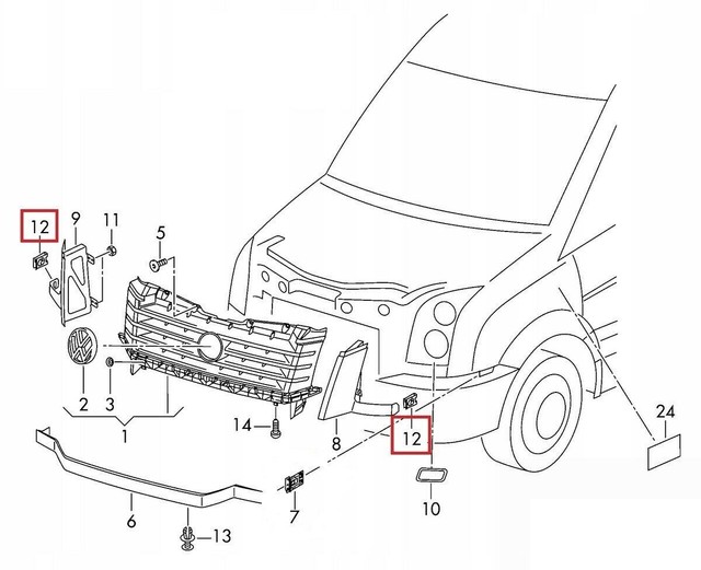 Genuine Volkswagen VW Crafter Front Bumper Mounting Bracket 2E0821817 ...