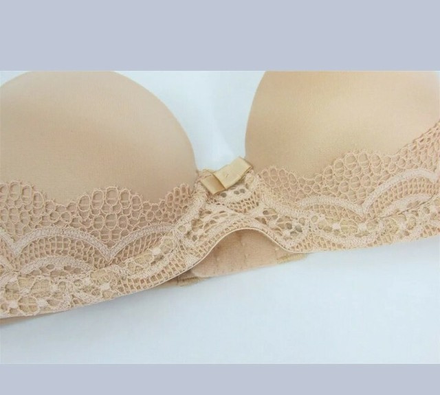 2x Auden Womens Push up Strapless Bras 32aa Soft Beige Lace Convertible ...