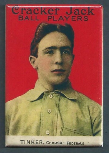JOE TINKER BASEBALL CARD MAGNET HALL FAME ALL STAR TINKERS TO EVERS ...