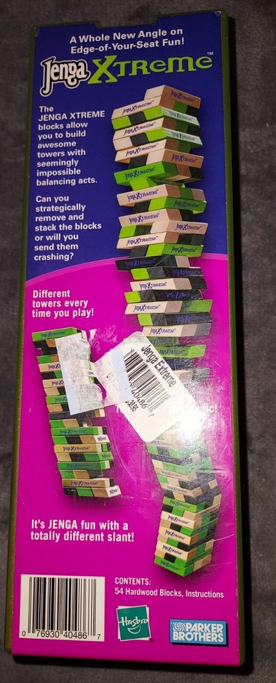 Vintage 2003 Hasbro Parker Brothers Xtreme Jenga Game Ages 12 to Adult | eBay