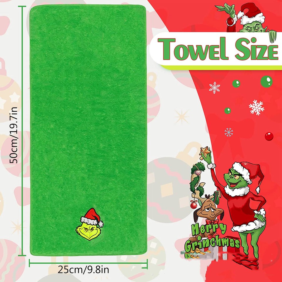 2PCS Christmas Grinch Kitchen Towels Merry Grinchmas Holiday ...